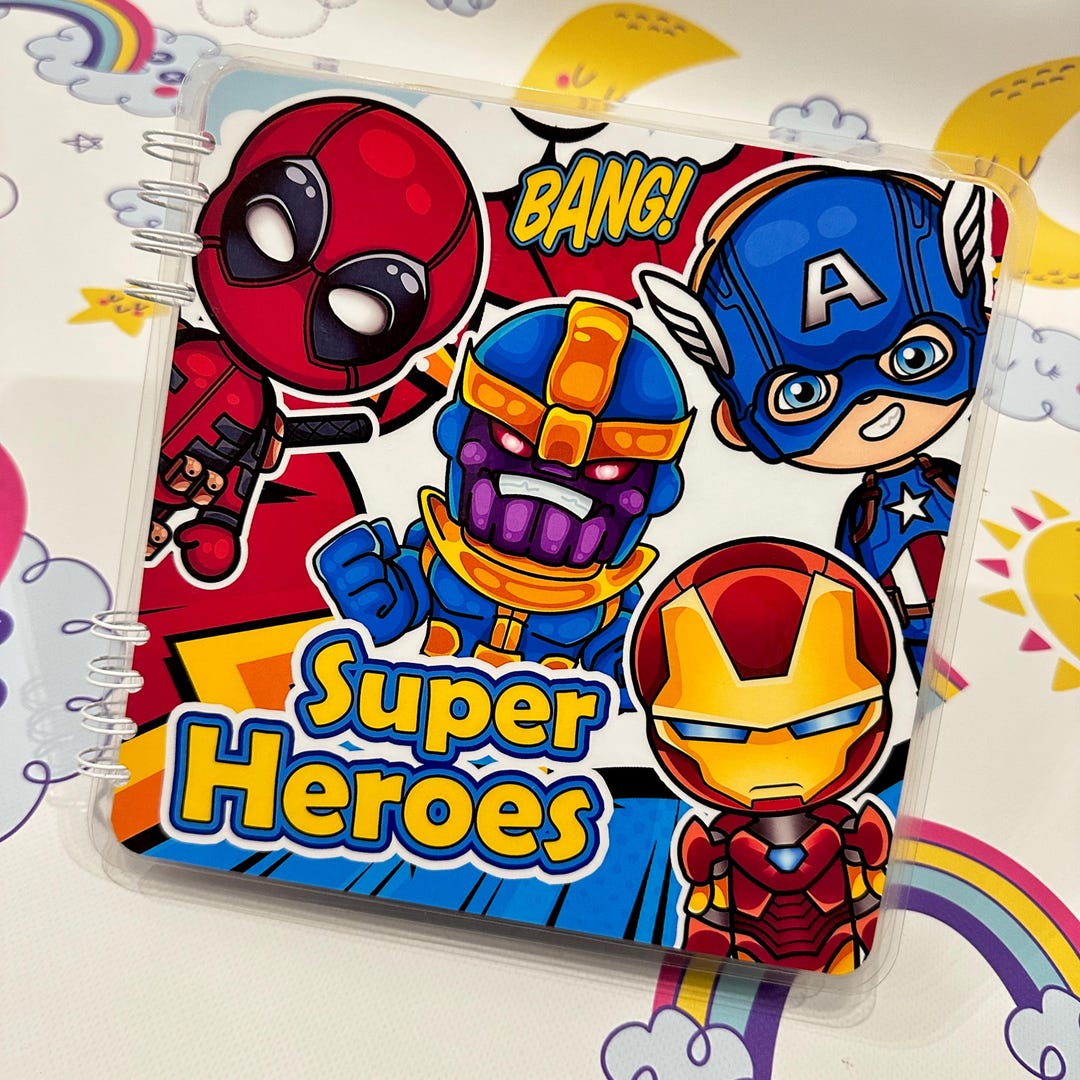 Handmade Laminated Superheroes Busy Book - Toddler Activity Book ...