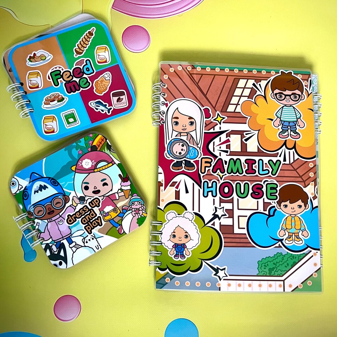 Family Toca Boca Quiet Book - Handmade Montessori Busy Book Gift - Etsy