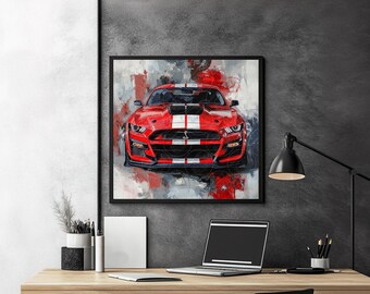 Red Shelby Ford Mustang GT500 - Etsy
