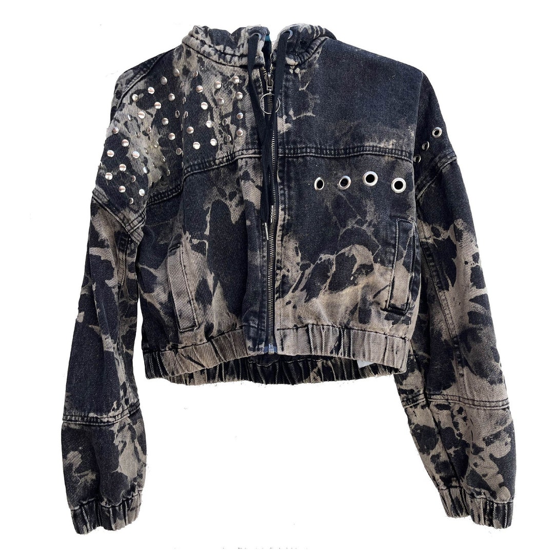 Hand Intervene Denim Jacket, Applique Jean Jacket, Bead Denim Jacket ...