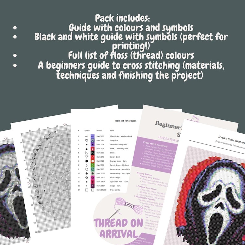 Scream Cross Stitch PDF Pattern Ghostface Mask Horror Halloween - Etsy