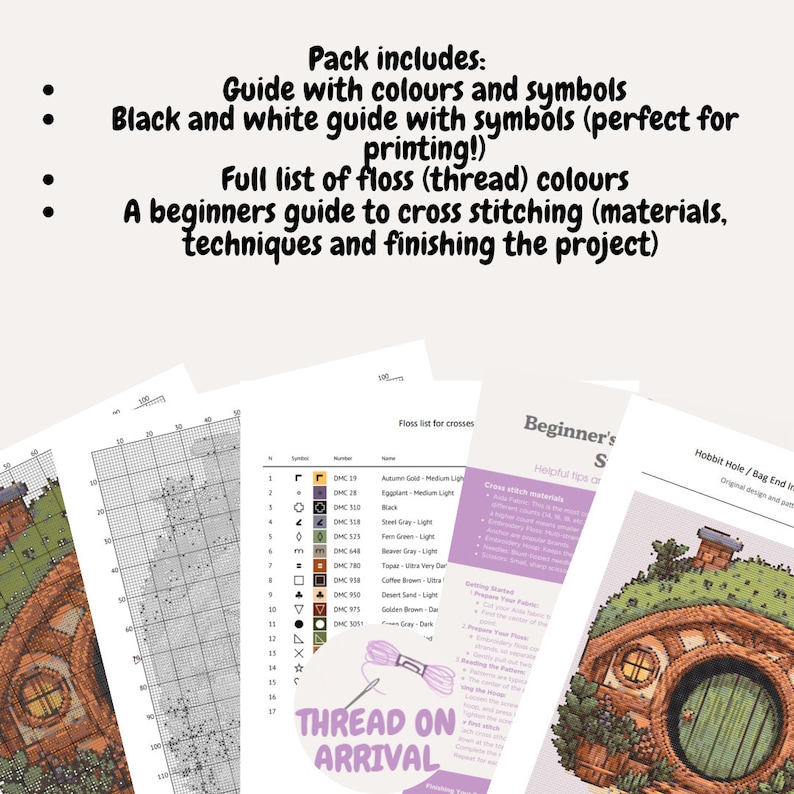 Hobbit Hole Cross Stitch PDF Pattern | Bag End | the Shire | Hobbiton ...