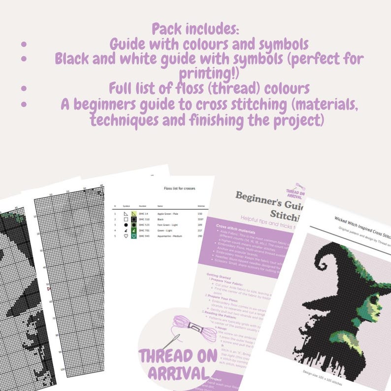 Wicked Witch Inspired Cross Stitch PDF Pattern - Etsy