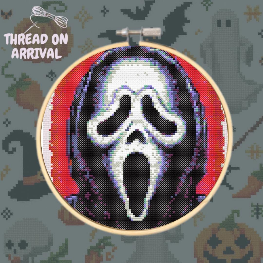 Scream Cross Stitch PDF Pattern Ghostface Mask Horror Halloween - Etsy