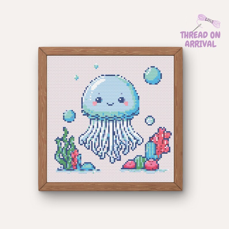 Cute Jellyfish Cross Stitch PDF Pattern | Instant Download | 6" - Etsy