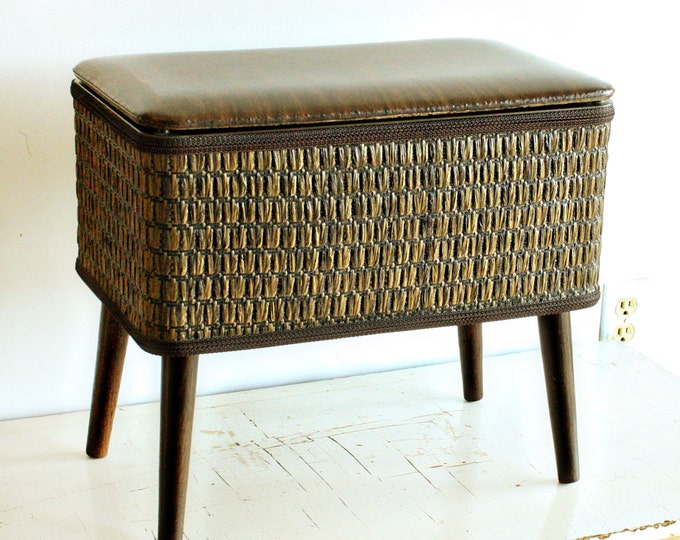 Vintage Sewing Seat - Sewing Stool - Sewing Basket - Sewing Storage ...
