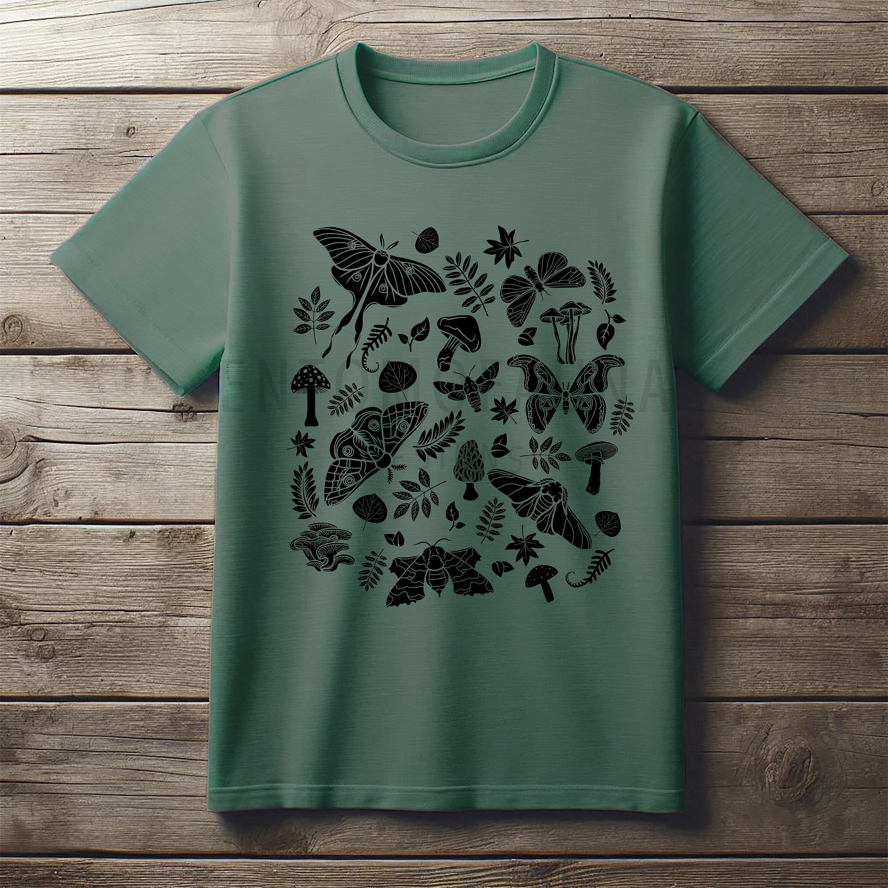 Moths and Mushrooms SVG PNG Entomology Shirt Insect Shirt Luna Moth ...