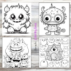 32 Cute Monster Coloring Pages, Cute Monster Coloring Book for Kids ...