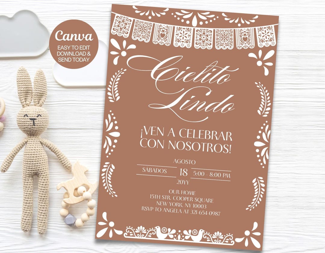 Mexican Fiesta Invitation Template: Talavera Theme, Papel Picado ...