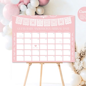Cielito Lindo Baby Shower Due Date Calendar: Mexican Theme (digital ...