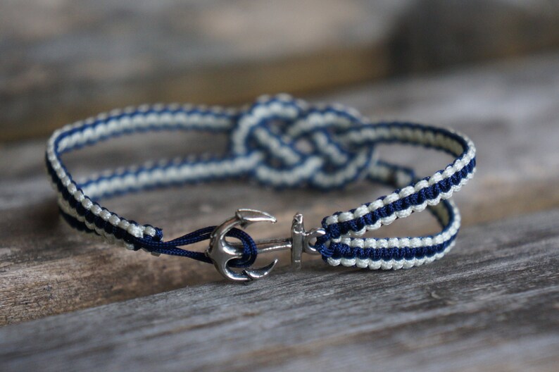 Nautical Anchor Macrame Bracelet, Handmade by Artefacet, Two-toned Cape ...