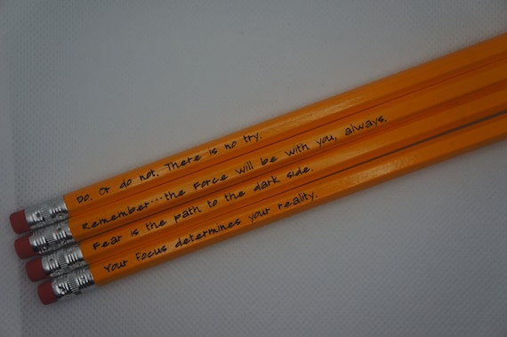 Star Wars Themed Positive Affirmation Engraved Pencils | Etsy
