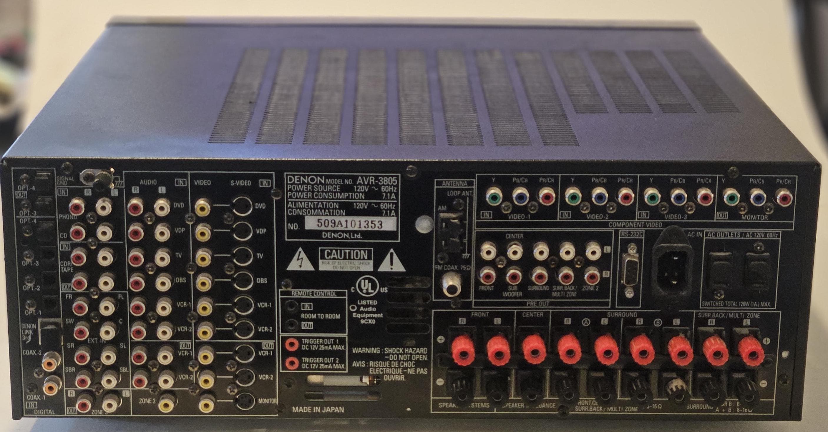 Denon AVR 3805 7.1 Channel AV Receiver - Etsy