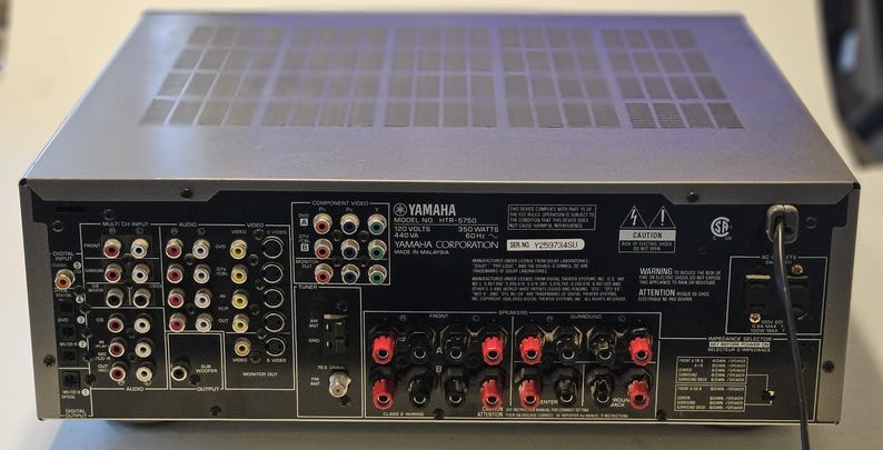 Yamaha HTR-5750 Receiver Hifi 6.1 Channel Home Surround Sound W/remote ...