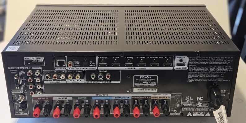 Denon AVR-X2000 4k 7.1 Black Channel Integrated Network AV Receiver - Etsy
