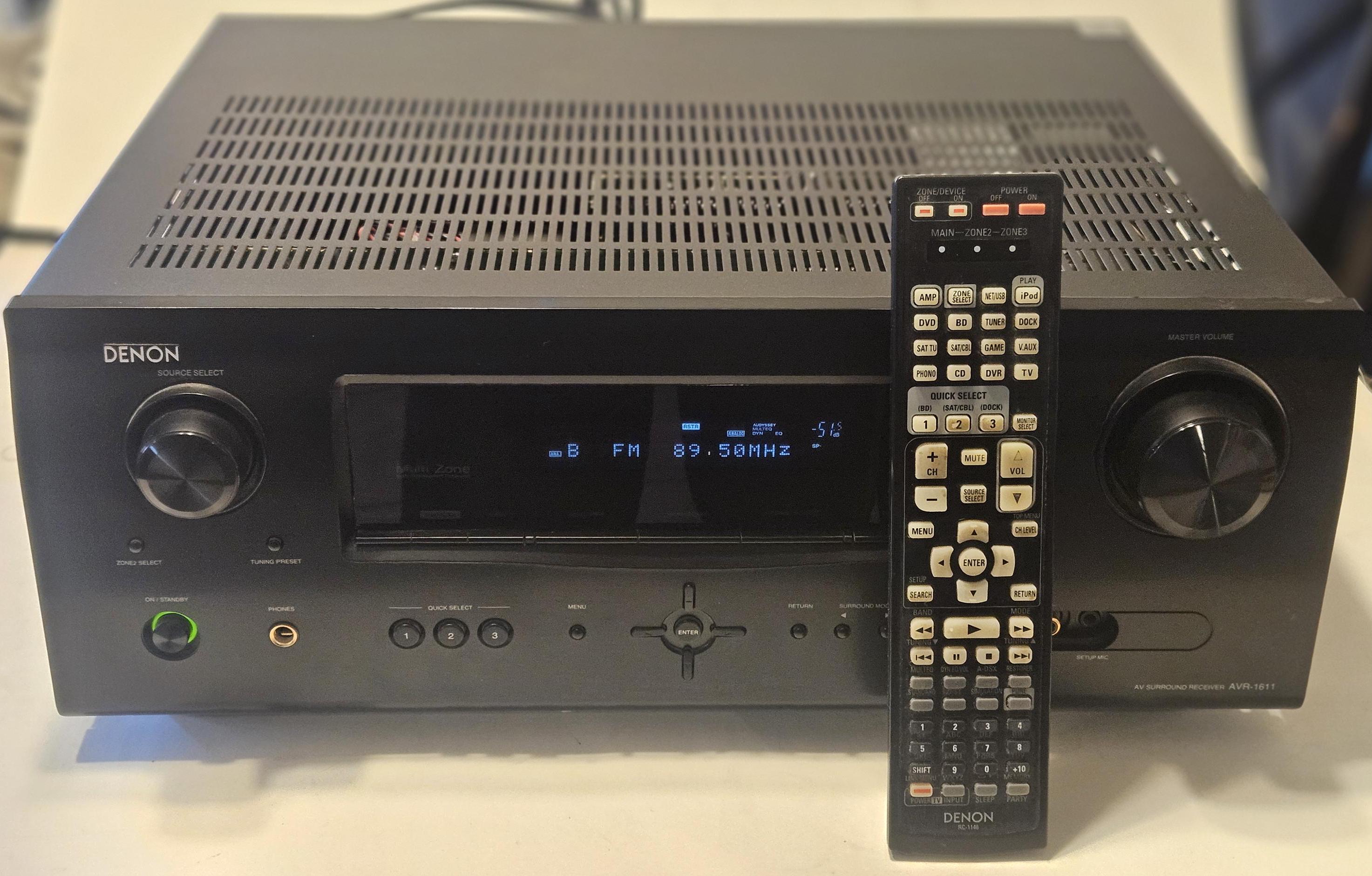 Denon AVR-1611 7.1 Channel HDMI Surround Sound Audio Video Receiver - Etsy