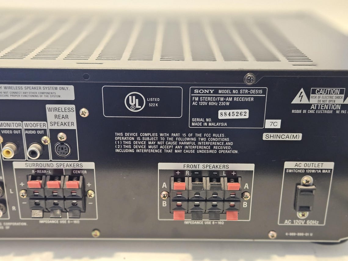 Sony STR-DE515 Audio/video 5.1 Channel Surround Sound Receiver - Etsy