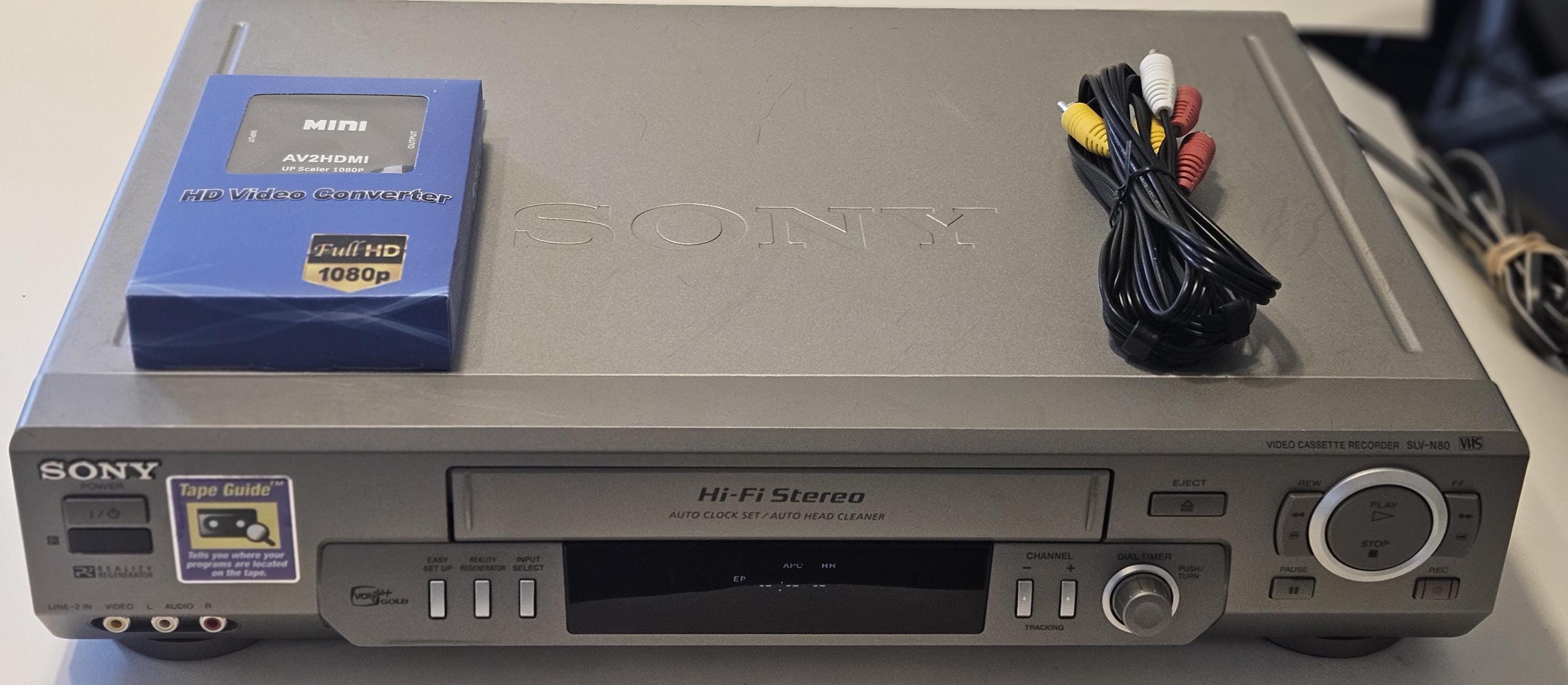 Sony SLV-N80 Hi-fi Stereo VHS VCR Player/recorder W/ Hdmi Adapter and ...