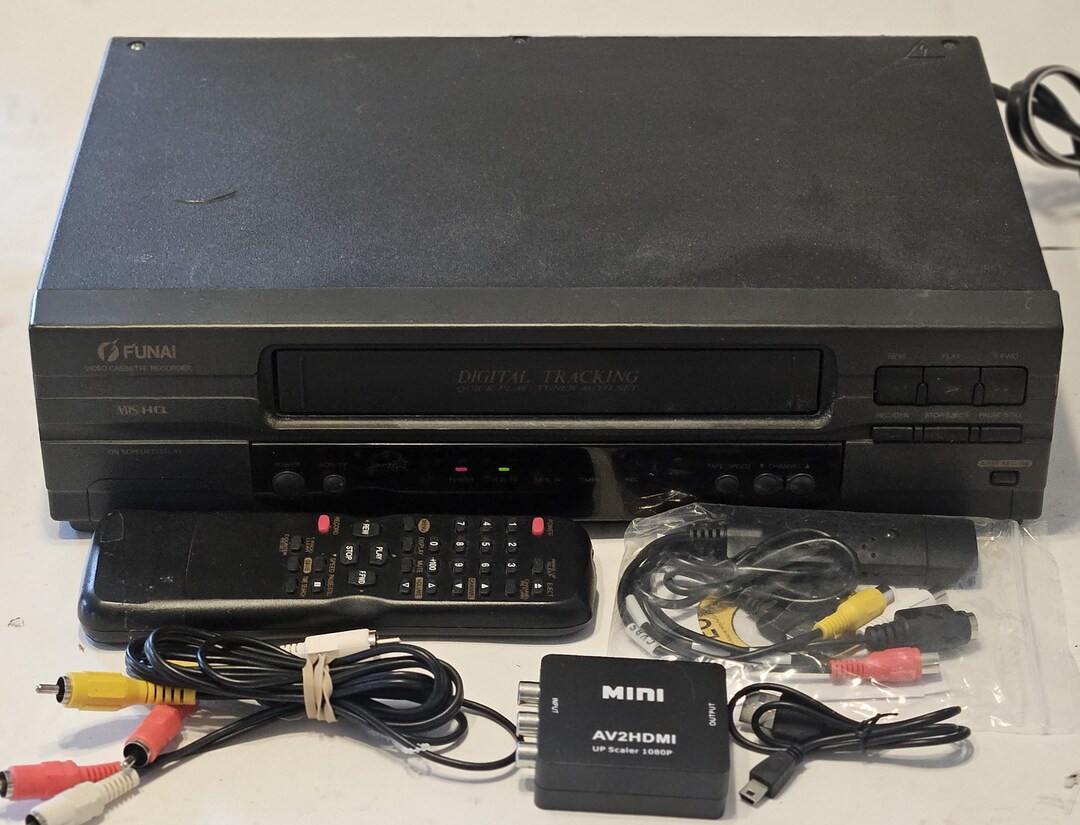 Funai Vcr Vhs Transfer VHS to DVD Bundle W/ Remote, Av to Usb Adapter ...