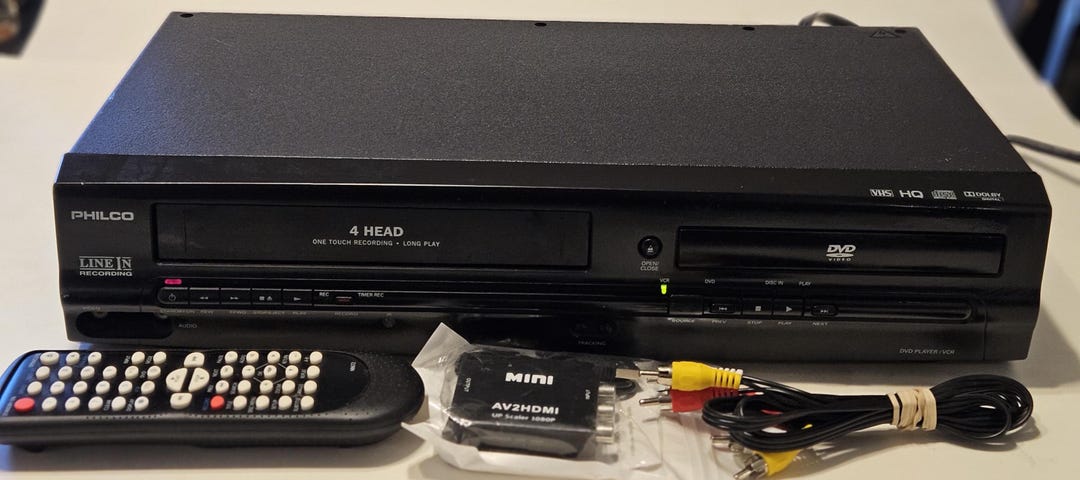 Philco DVD/VCR Combo Player W/ Remote and HDMI Adapter - Etsy