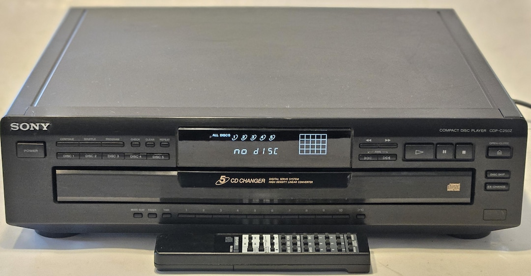 Sony CDP-C250Z CD Player 5 Disc Carousel Changer High Density Linear ...