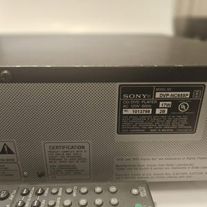 Sony DVP-NC665P 5-disc DVD Player - Etsy