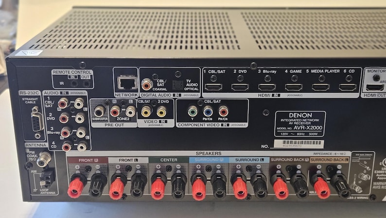 Denon AVR-X2000 4k 7.1 Black Channel Integrated Network AV Receiver - Etsy