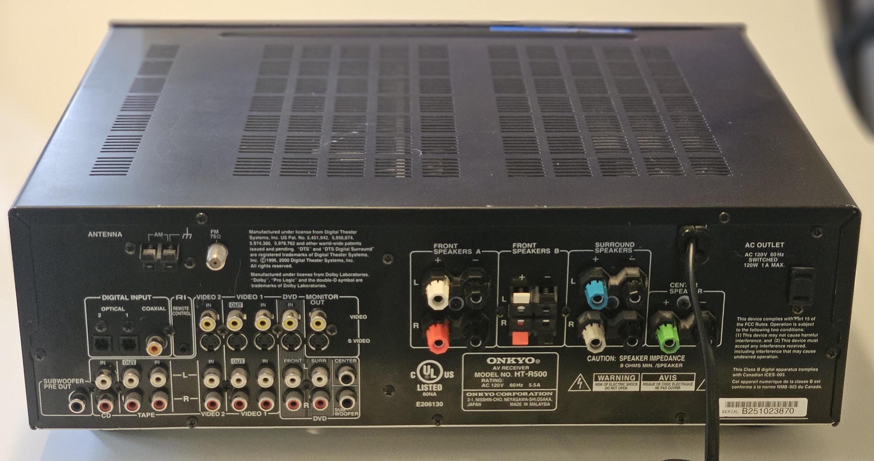 Onkyo HT R500 5.1 Channel 230 Watt Receiver - Etsy