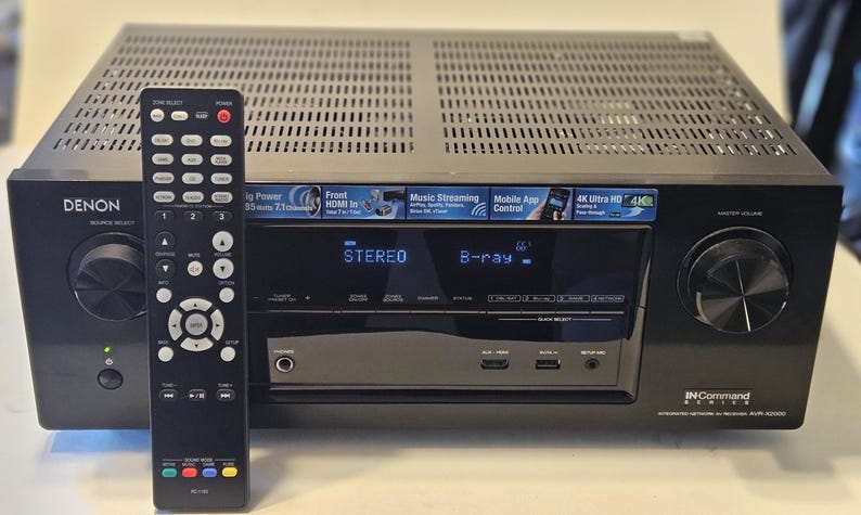 Denon AVR-X2000 4k 7.1 Black Channel Integrated Network AV Receiver - Etsy