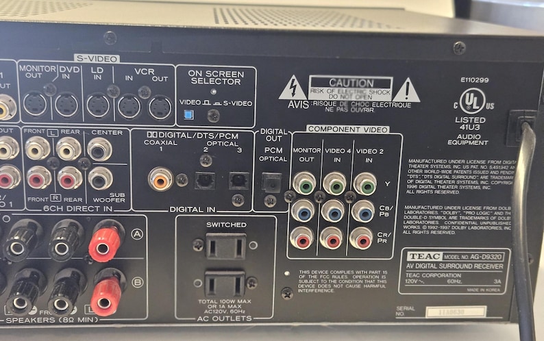 Teac AG-D9320 5.1-channel A/V Receiver - Etsy