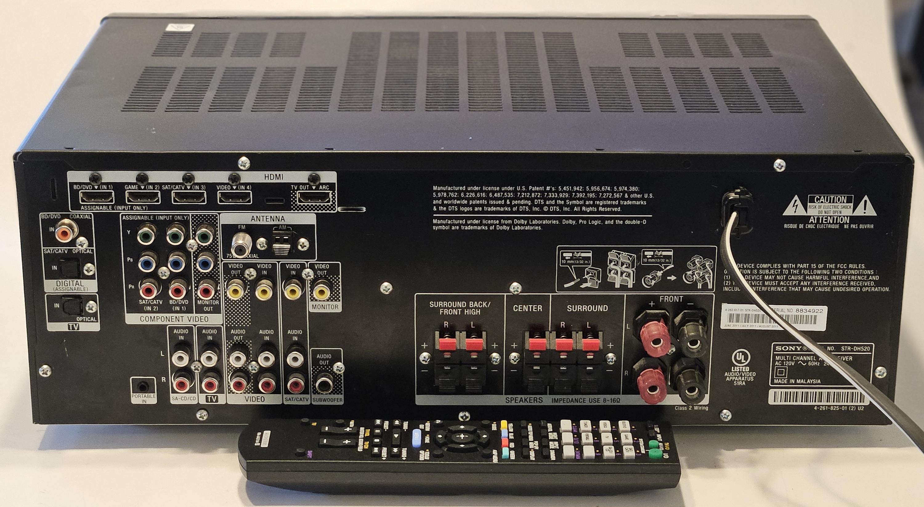 Sony STR-DH520 7.1 Channel 240W Home Theater Receiver - Etsy