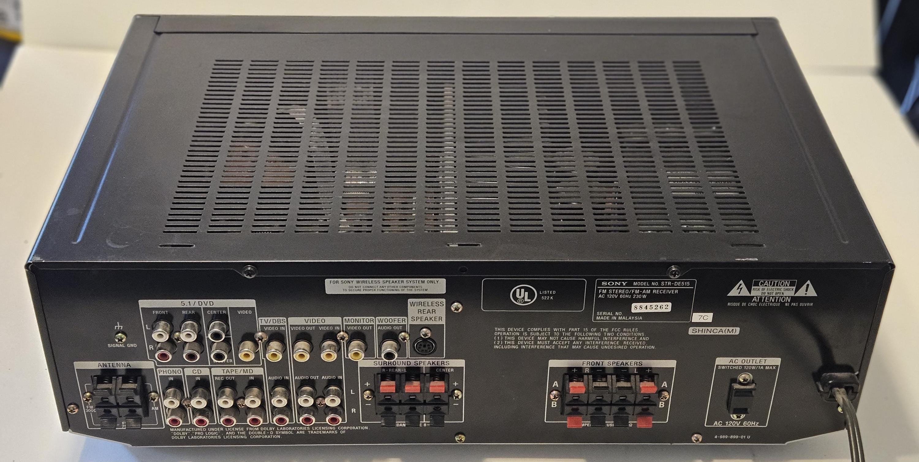 Sony STR-DE515 Audio/video 5.1 Channel Surround Sound Receiver - Etsy