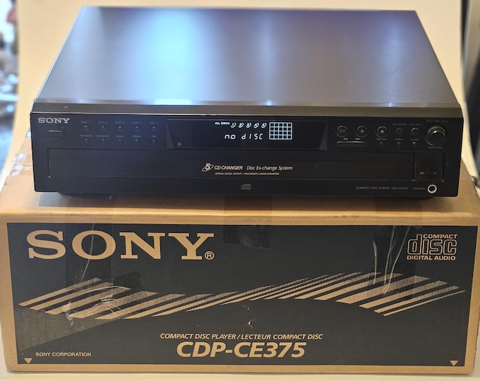 Sony CDP-CE375 5 CD Compact Disc Changer in Box - Pro Refurb New Belts ...