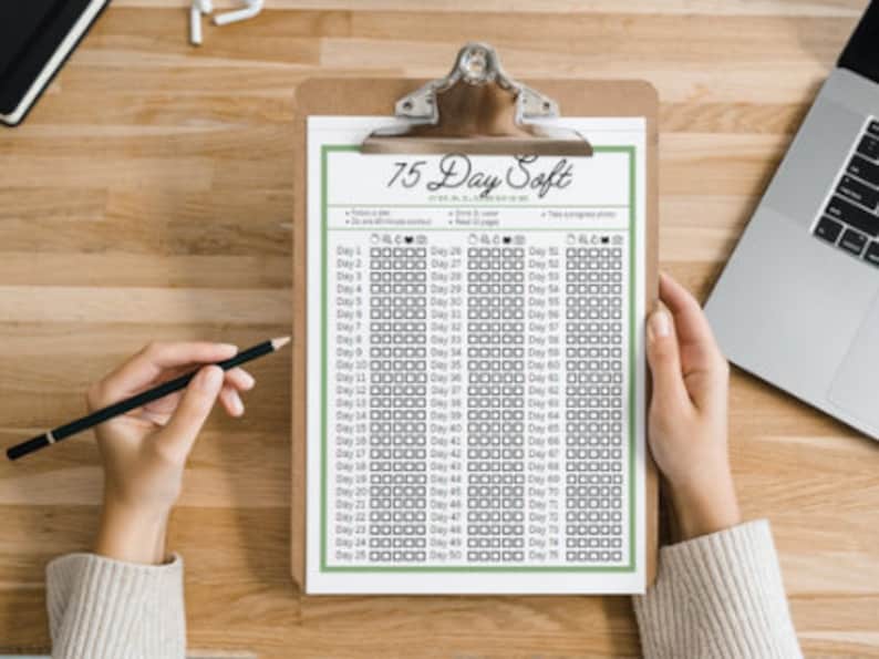 75 Day Soft Challenge Template - Etsy