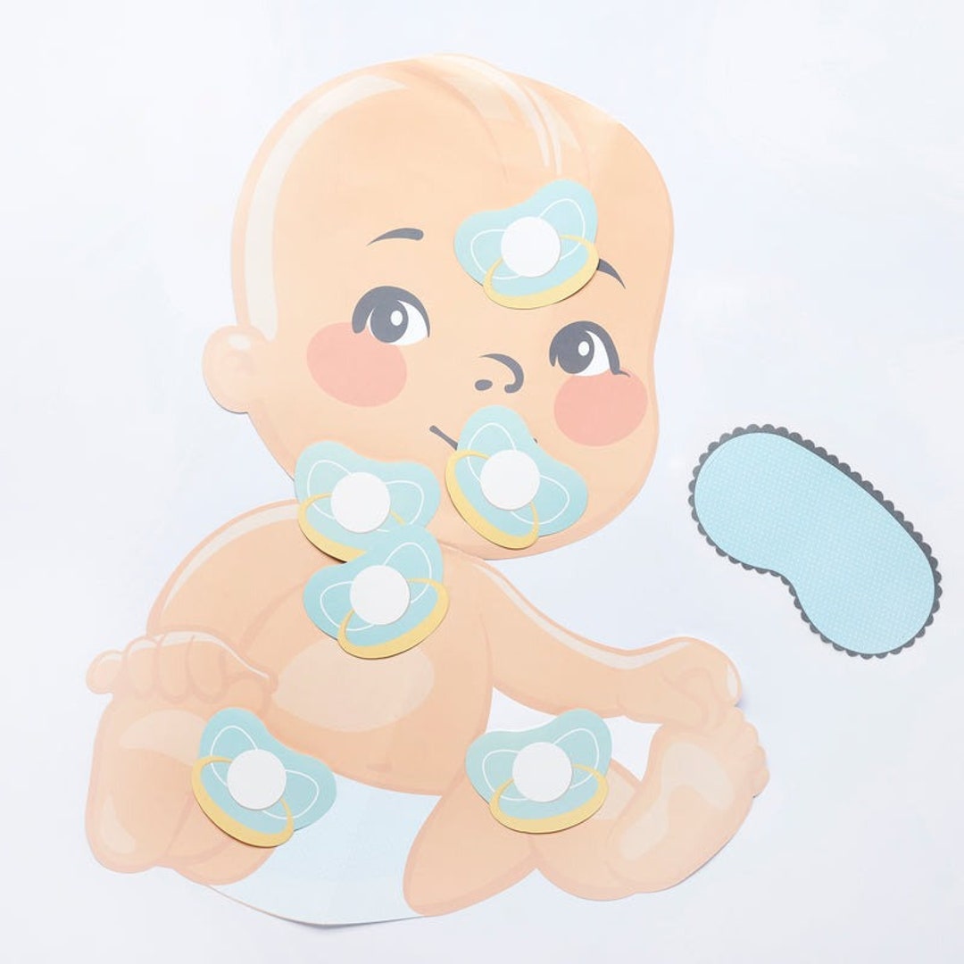 Baby Shower Pin the Dummy Party Game, Unisex Baby Shower Party, Baby ...