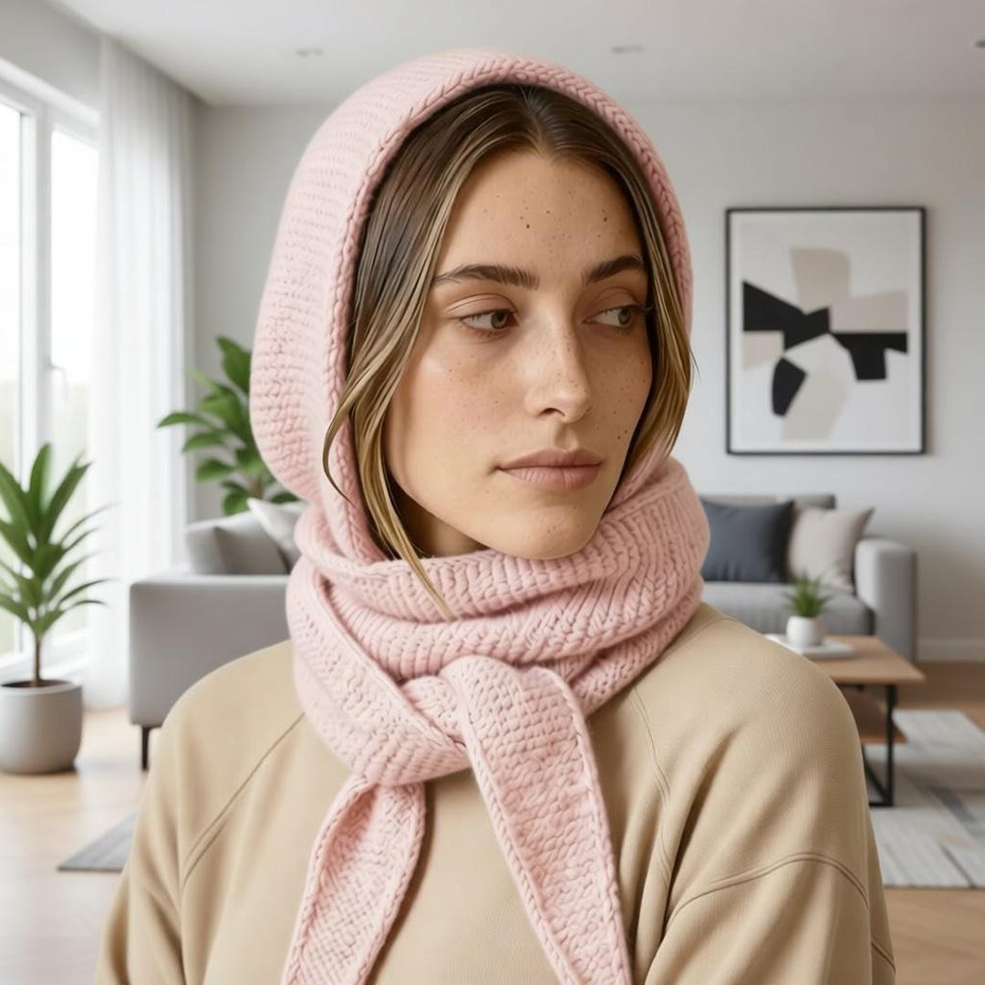 Sophie Hood Knitting Instructions - DIY Hooded Scarf PDF Easy Garter ...