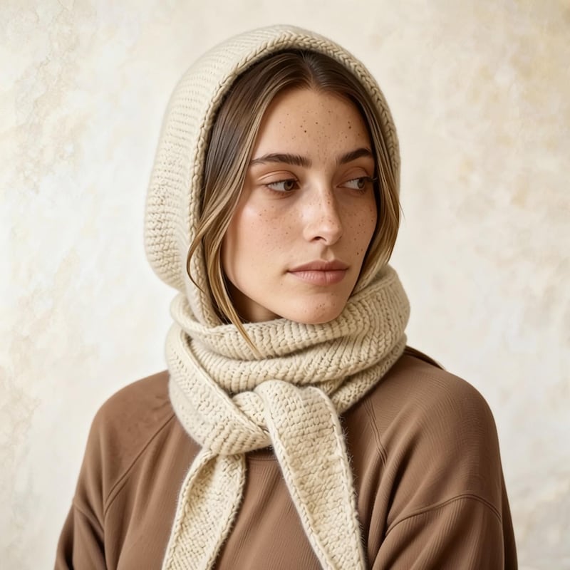 Knitted Hood With Cowl - Etsy UK