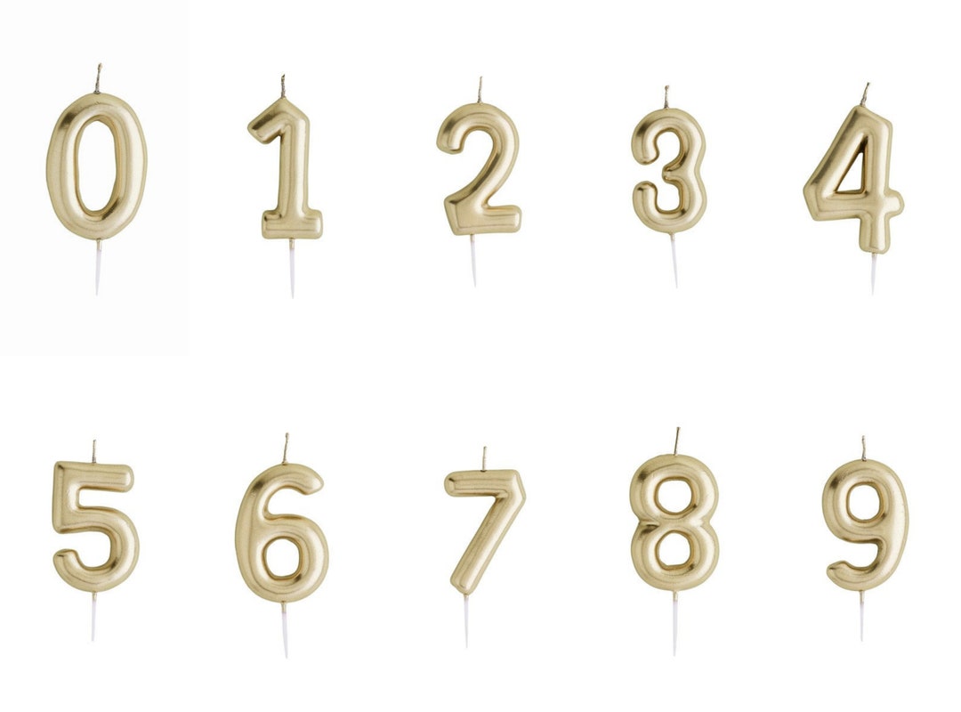 Gold Number Candles, Birthday Candles, Birthday Cake Decorations, Party ...