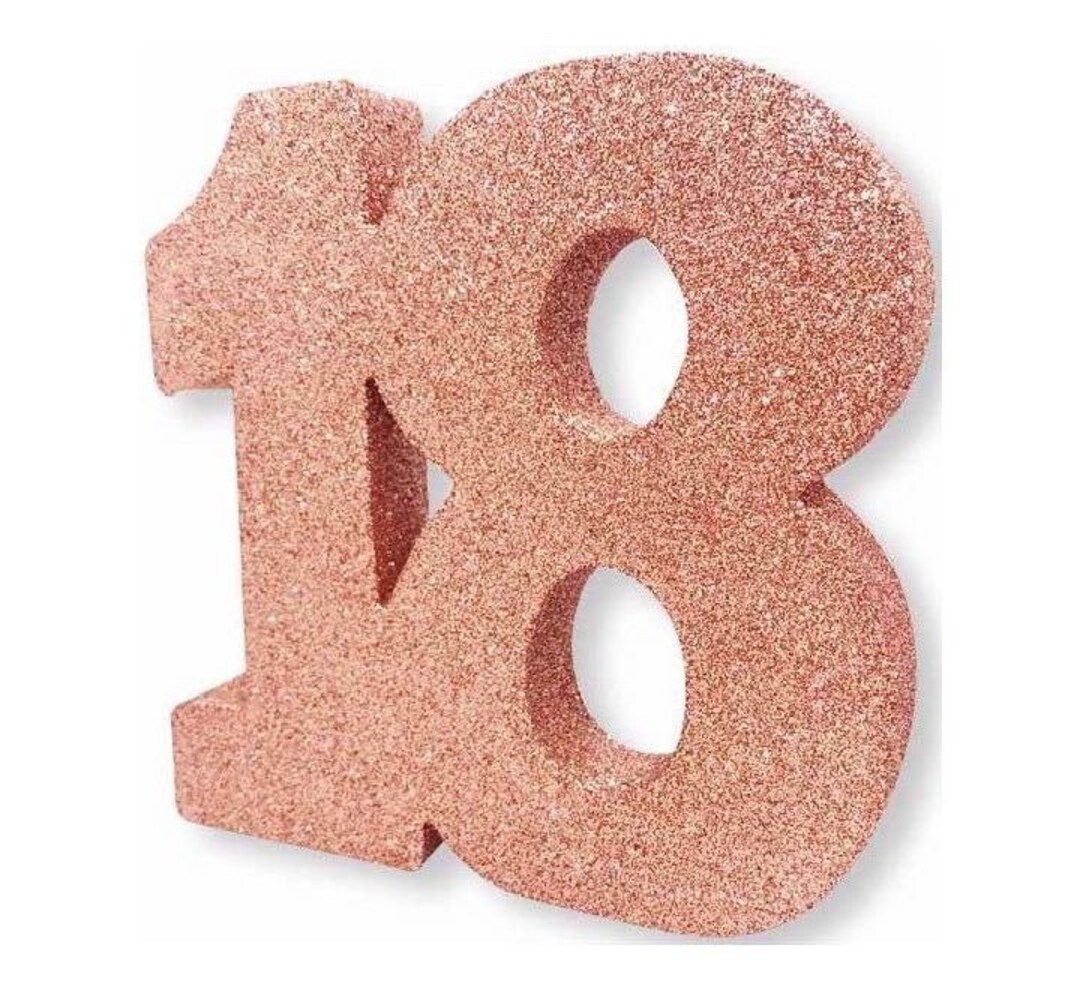 Rose Gold Glitter 18th Birthday Party Table Decoration, Rose Gold 18 ...