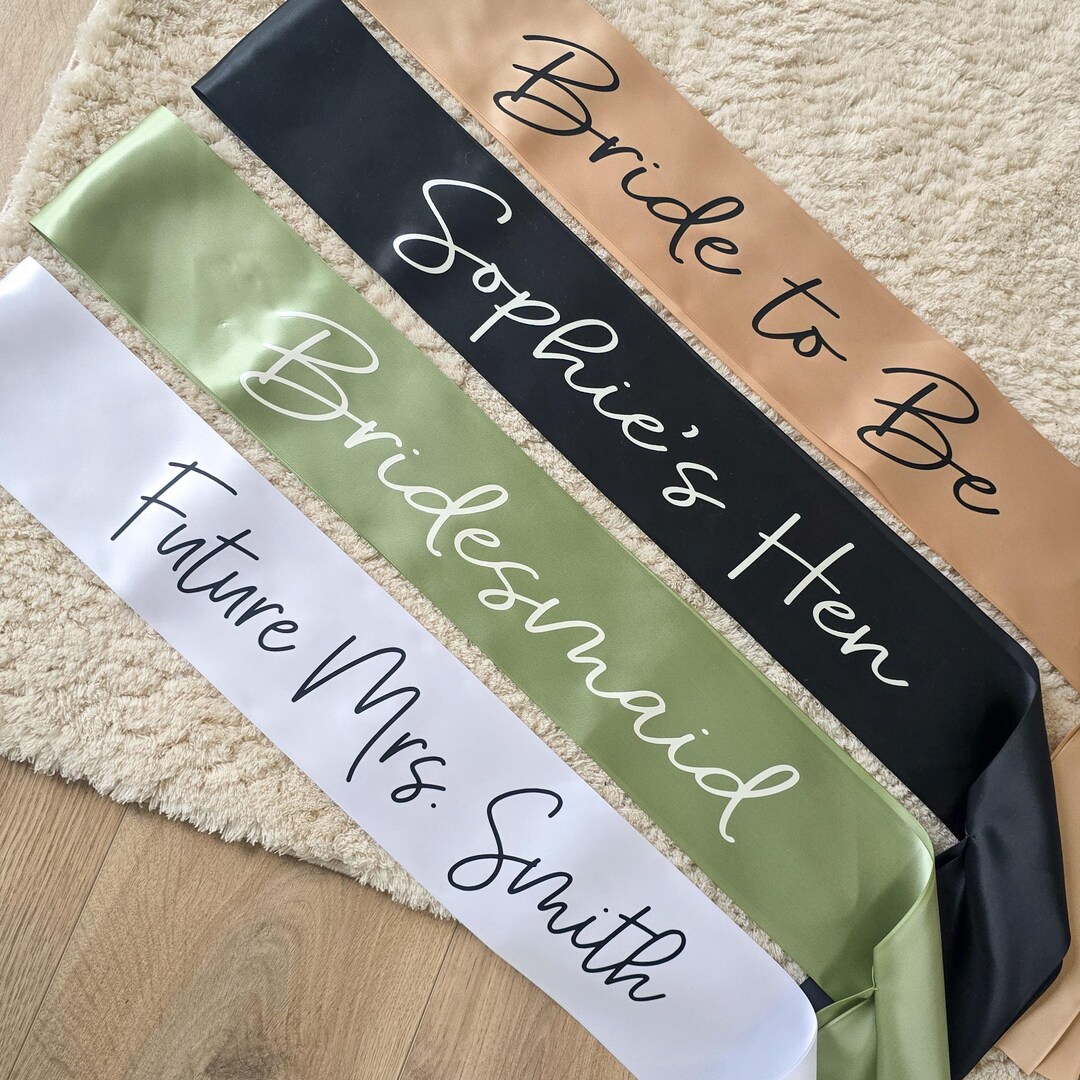 Personalised Bridesmaid Sash, Custom Party Sashes, Hen Party Weekend ...