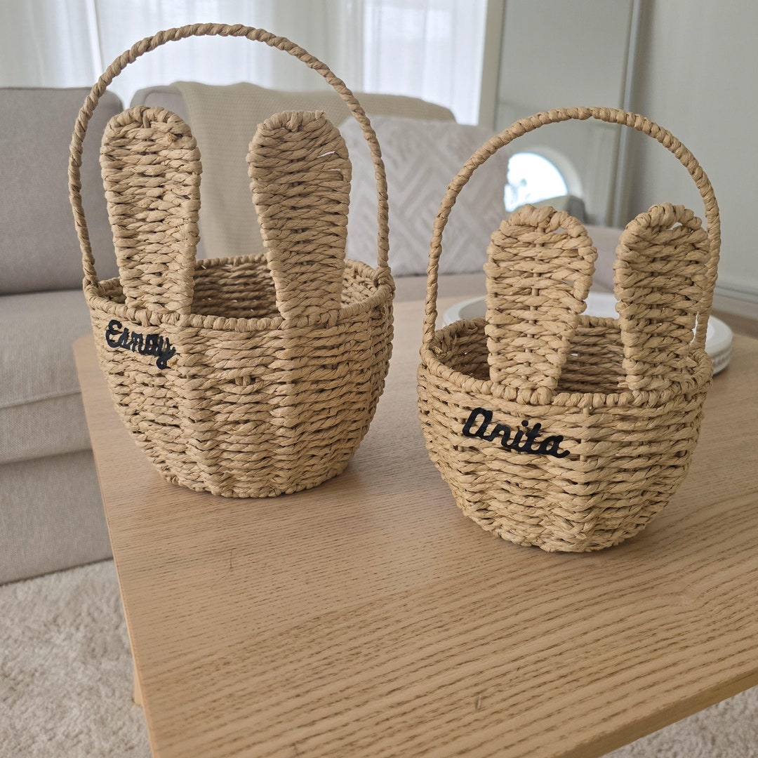 Bunny Personalised Basket Custom Easter Basket Bunny Easter Bag Easter ...