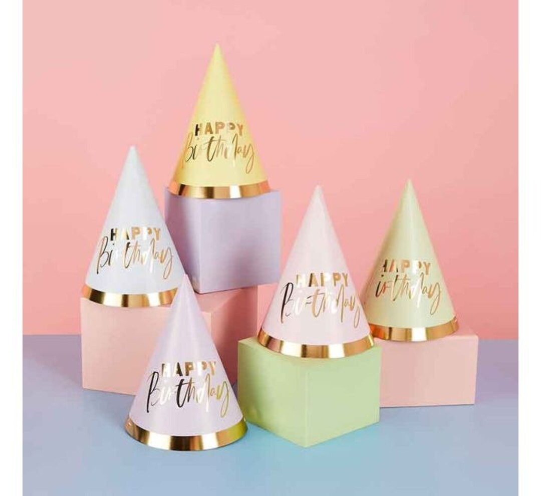 10 Rainbow Happy Birthday Party Hats, Rainbow Decorations, Rainbow ...