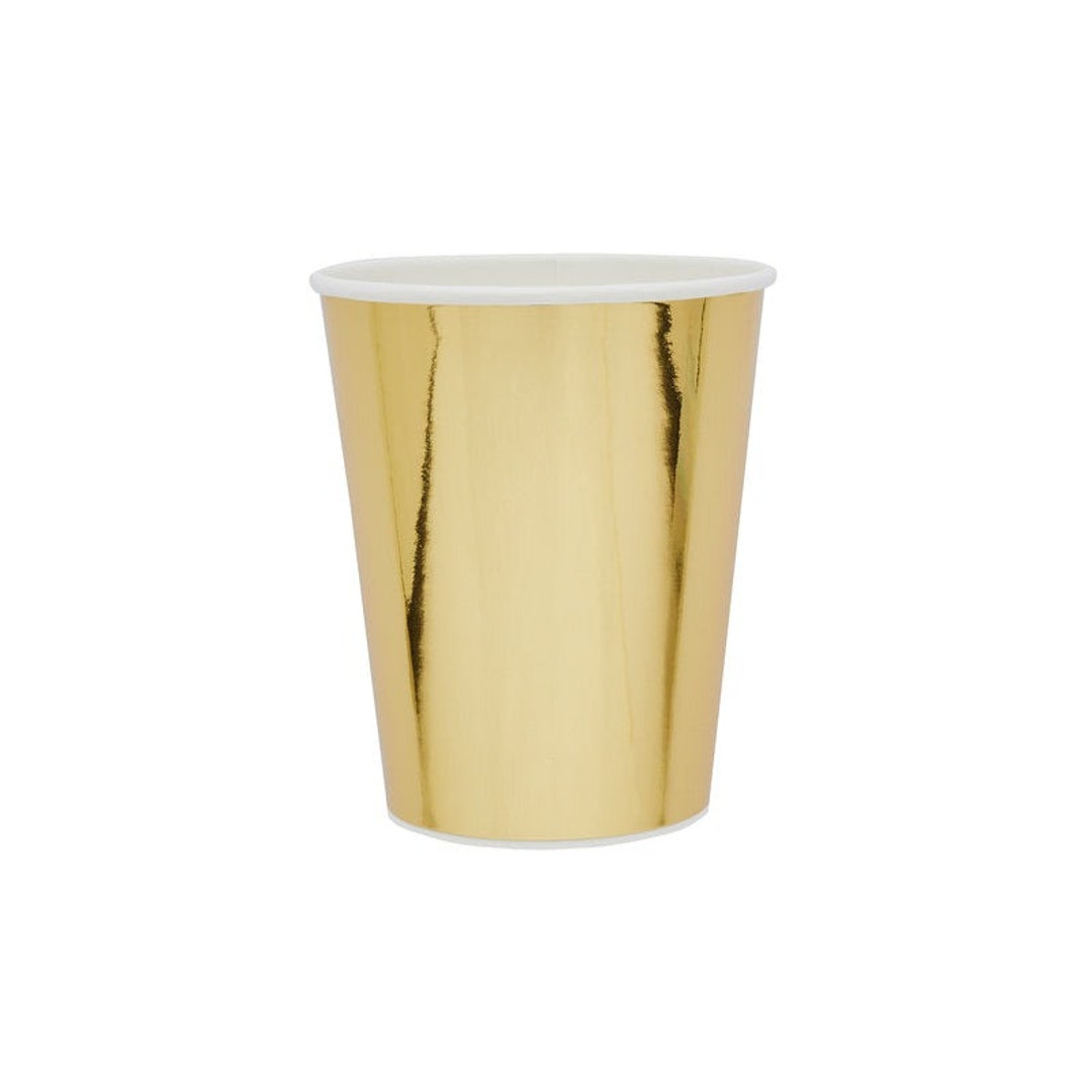 10 Gold Paper Cups, Birthday Party Cups, Hen Party Decorations, Wedding ...