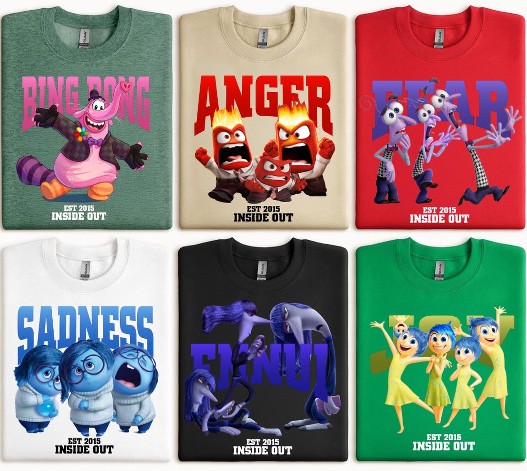 Inside Out Characters Shirts, Inside Out Sweatshirt, Inside Out Group ...