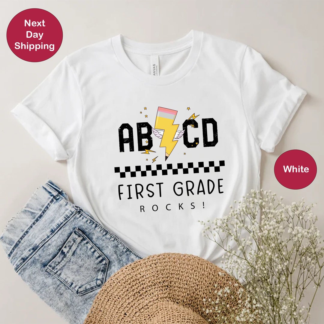First Grade Rocks Teacher Shirt, Gifts for 1st Grade, Back to School ...