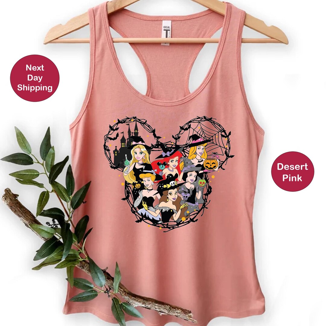 Disney Halloween Princess Racerback Tank, Princess Characters Tank Top ...