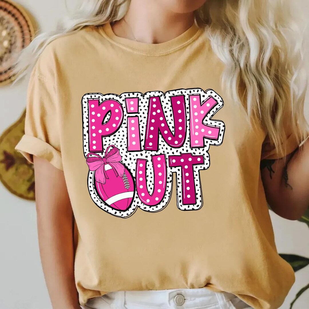 Pink Out Football Shirt, Breast Cancer Awareness Tee, Breast Cancer ...