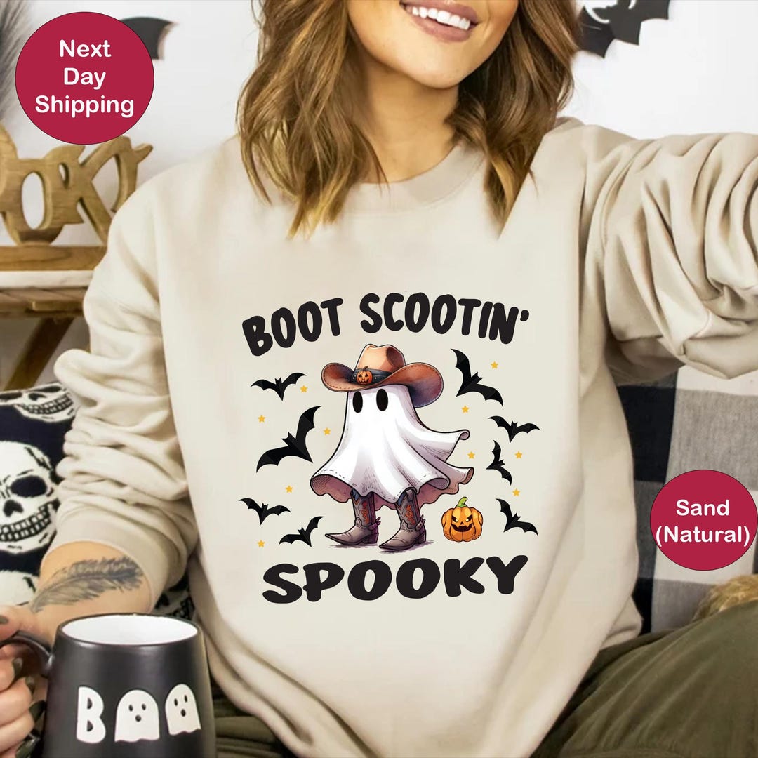 Boot Scootin Spooky Shirt, Cute Spooky Tee, Halloween Sweatshirt ...