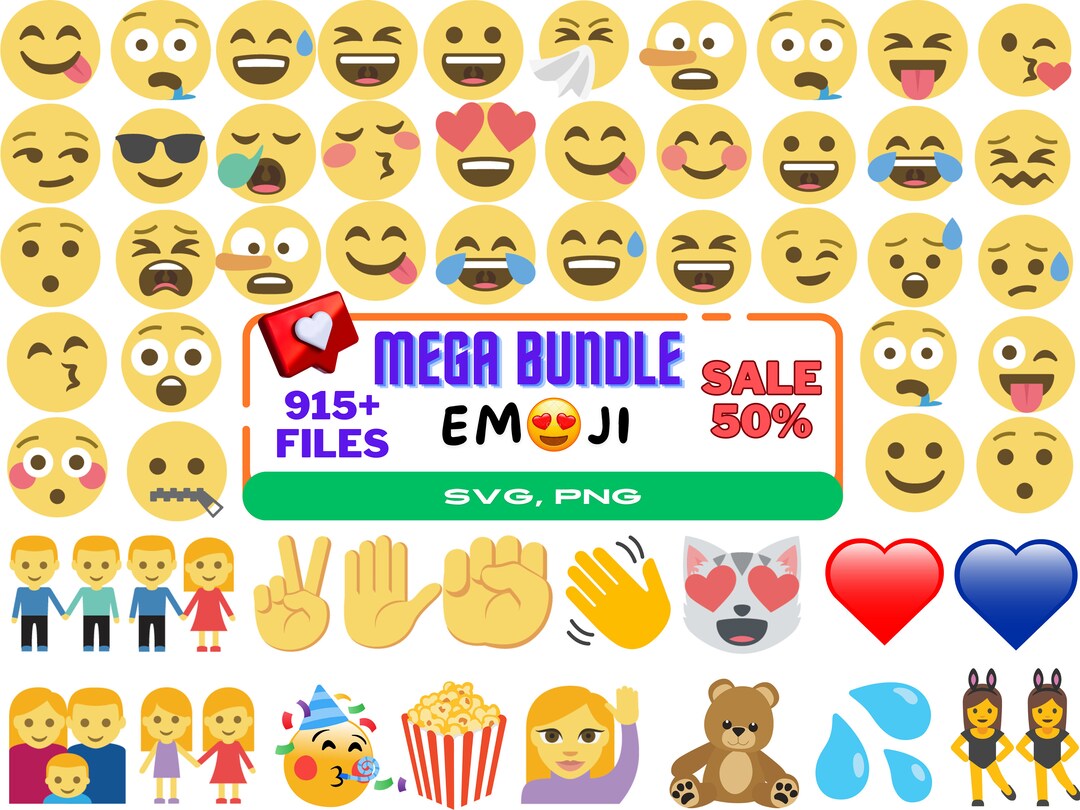 915 Files Emoji Bundle Svg, Emoji Icons Svg, Emoji Svg, Emoji ...