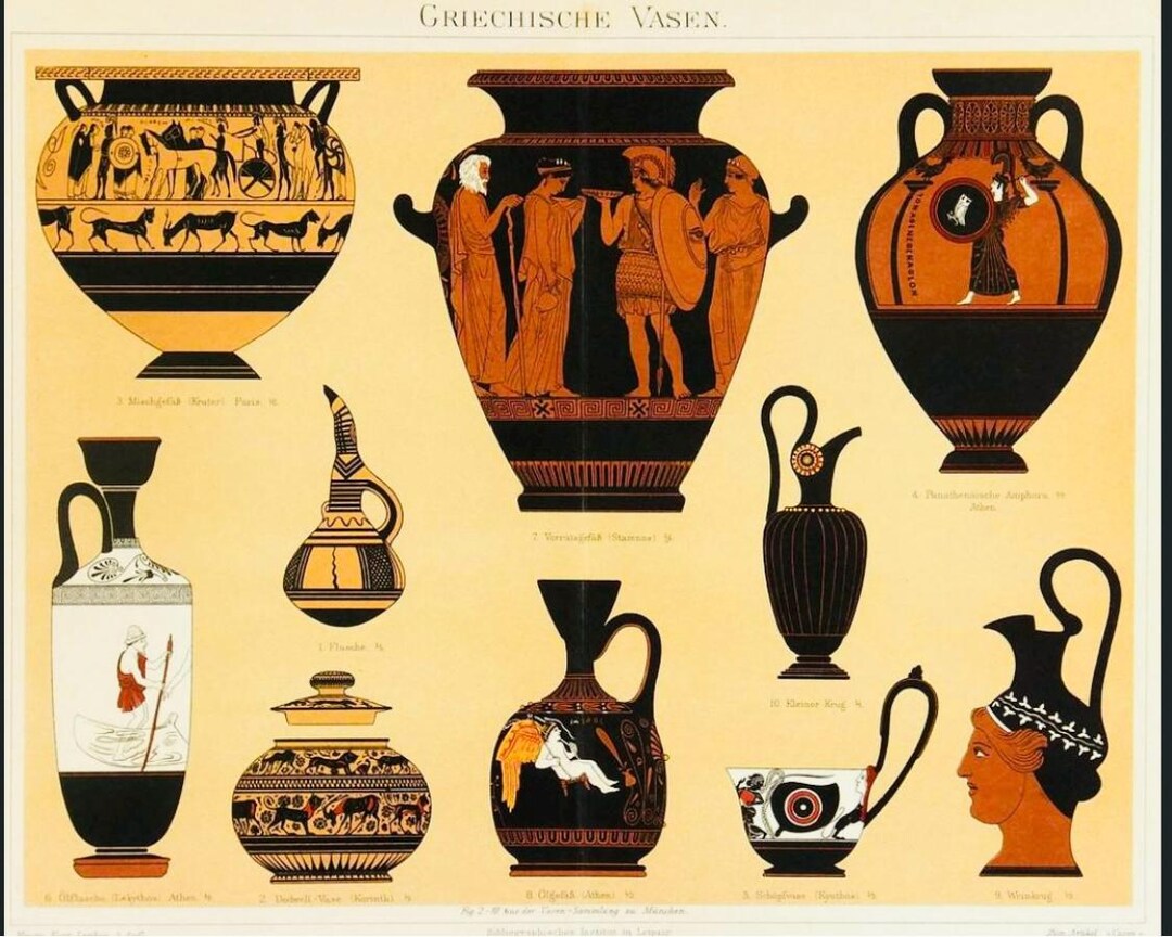 Ancient Greek Vase Printable Poster/1898 Vintage Pottery Wall Ar ...
